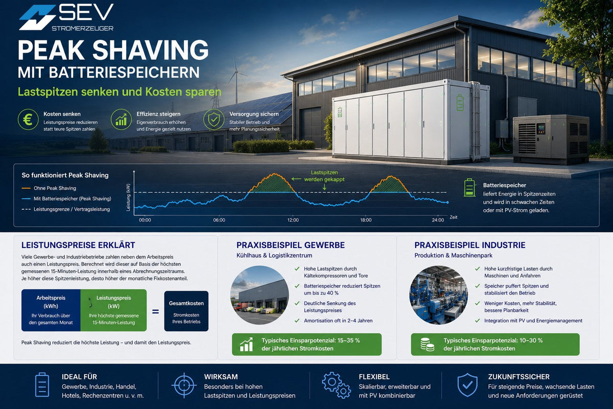 Peak Shaving mit Batteriespeichern: Lastspitzen senken | SEV