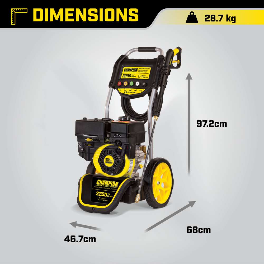 Champion 220 Bar 3200 PSI 9.0 LPM High Pressure Washer SEV